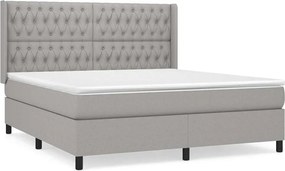 Box spring postel s matrací světle šedá 180 x 200 cm textil 3131689