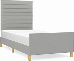 Rám postele bez matrace světle šedá 80 x 200 cm textil 3125090