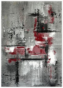 XXXLutz TKANÝ KOBEREC, 160/230 cm, šedá, červená Boxxx - Tkané koberce - 003405001664