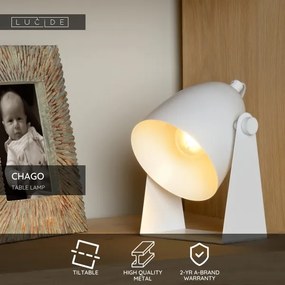 Lucide 45564/01/31 - Stolní lampa CHAGO 1xE14/40W/230V bílá