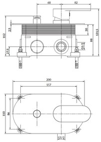 Cersanit S951-305 -Sprchová baterie pro podomítkovou instalaci CREA lesklý chrom