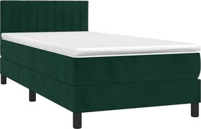 Box spring postel s matrací tmavě zelená 80 x 200 cm samet 3141392