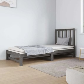 vidaXL Výsuvná postel 2x (90 x 190) cm masivní borovice [3124756] Barva: Šedá