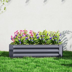 Vyvýšený záhon Outsunny z oceli, studený rám pro pěstování, zahradní květinový box, stohovatelný, pěstební záhon na zeleninu 120x90x30cm pro zahradu …