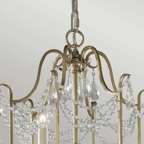 Elstead GIANNA zámecký lustr 67 cm 6x E14 stříbrná patina