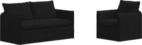 Set pohovek 2 ks Černá Textil 3407569