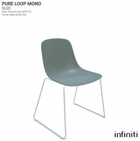 Židle Pure Loop Mono Sled Barva kovové konstrukce: Matt white 30, Barva sedáku a opěradla z recyklovaného plastu: Military green IS513