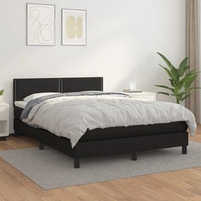 Box spring postel s matrací černá 140x200 cm umělá kůže 3141065