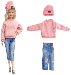 Šatičky pro panenku Barbie - zimní outfit (30 cm) Barva: S
