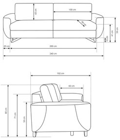 Třímístná pohovka AVESTA modrá