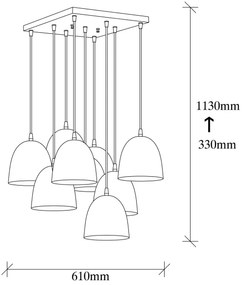 Lustr na lanku TATTOO 9xE27/40W/230V černá