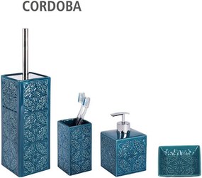 Nádoba na WC CORDOBA DARK BLUE + štětka WC, WENKO