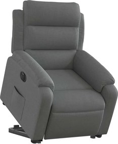 Elektrické zvedací polohovací křeslo tmavě šedé textil 3205005