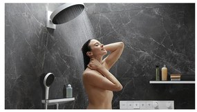 Hansgrohe Rainfinity, hlavová sprcha 360 3jet s připojením na zeď, matná černá, HAN-26234670