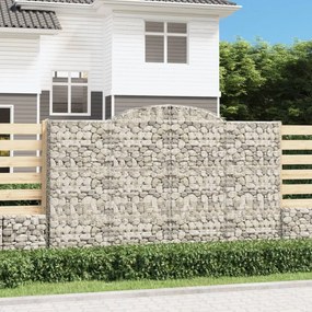 Klenuté gabionové koše 4 ks 300x50x180/200cm pozinkované železo 3146775