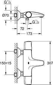 Grohe Precision Trend - Termostatická vanová baterie chrom