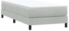 Postel Box Spring bez matrace světle šedá 100x210 cm samet 3315813