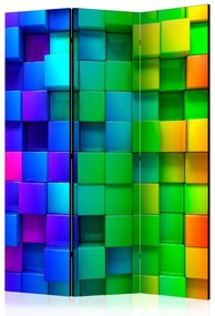 Paraván Colourful Cubes Dekorhome 135x172 cm (3-dílný)