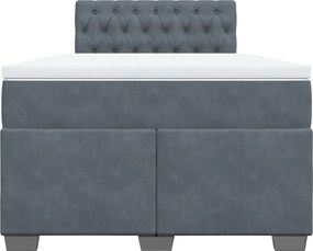 Box spring postel s matrací tmavě šedá 120 x 200 cm samet 3286289
