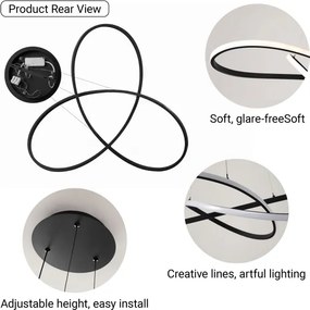 Brilagi - LED Stmívat. lustr na lanku INFINITY LED/80W/230V 80x80 cm černá + DO