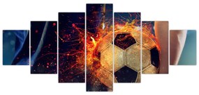 Obraz - Fotbalový míč v ohni (210x100 cm)