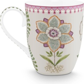Pip Studio Lily &amp; Lotus hrnek 350ml, bílý (Porcelánový hrnek)