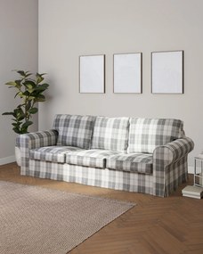 Potah na pohovku IKEA Ektorp 3-místná, rozkládací STARÝ MODEL PIXBO barva šedá látka pletený vzor, vzorované