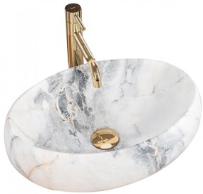 REA-U8567 - Umyvadlo na desku LINDA 34x48,5 cm keramika/dekor mramoru REA-U8567