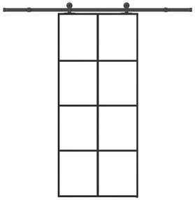 Posuvné dveře s kováním 90x205 cm ESG sklo a hliník 3332895