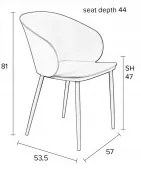 Jídelní židle GIGI WLL,plast růžový White Label Living 1100424