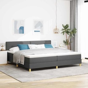 Postel s boxspringem s polštářem Tmavě šedá 200 x 200 cm textil 3338945
