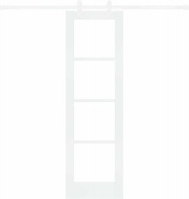 Posuvné dveře 61 x 198,5 cm Masivní borové dřevo a sklo Bílá 3332238