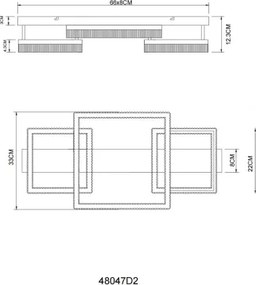 Globo 48047D2 - LED Stropní svítidlo ZARA LED/40W/230V 3000K 33x66 cm