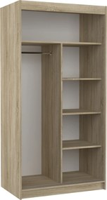 ADRK Furniture Posuvná skříň se zrcadlem BAROS 100 SW-BAR-S+W-100+A618