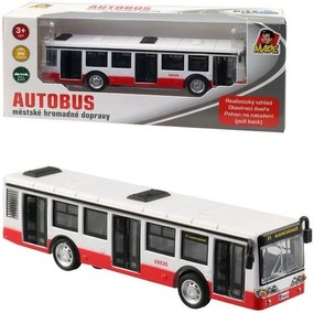 Auto autobus kovový na zpětný chod, 16 x 3 x 3 cm