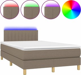 Box spring postel s matrací a LED taupe 120x190 cm textil 3270106