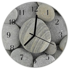 Nástenné skleněné hodiny kameny