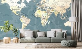 Samolepící tapeta vintage mapa světa - 375x250 cm