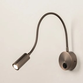 Nástěnné designové LED svítidlo s vypínačem Fibie Coffe Brown