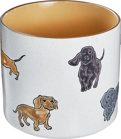 DOG LOVER Květináč jezevčík 18 cm - béžová