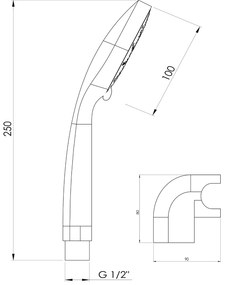 Aqualine, ERICA sprchová souprava, otočný držák, chrom, 11454