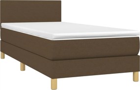 Box spring postel s matrací tmavě hnědá 100 x 200 cm textil 3140436