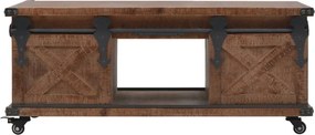 Konferenční stolek z masivní jedle 91 x 51 x 38 cm hnědý 246119
