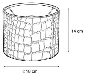 Stínidlo z veluru s krokodýlím vzorem a zlatým vnitřkem 18/18/14