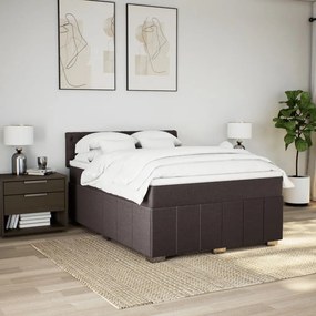 Box spring postel s matrací tmavě hnědá 140x200 cm textil 3289401