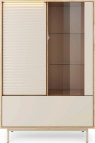 XXXLutz VITRÍNA, dub, barvy dubu, kašmírová, 100,1/152,1/40 cm Milino - Kredence a vitríny - 002238001601