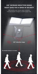 Immax 08482L-LED Solární nástěnné svítidlo se senzorem LED/2,6W/5,5V IP65 černá