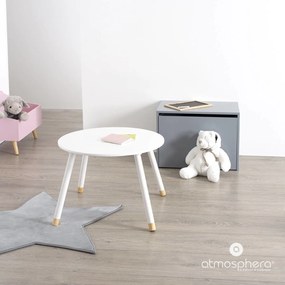 Dětský stůl, bílý stůl, psací stůl, kulatý stůl -  bílá barva, 43 cm, O 60 cm
