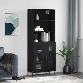 Skříň highboard černá 69,5 x 34 x 180 cm kompozitní dřevo