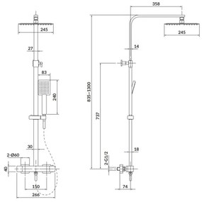 Cersanit S951-341 - Sprchová sada s termostatickou baterií CITY lesklý chrom